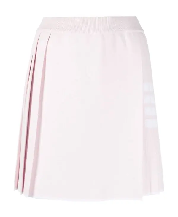 Thom Browne High Waist Pleated Skirt With 4-bar Detail - Light Pink
