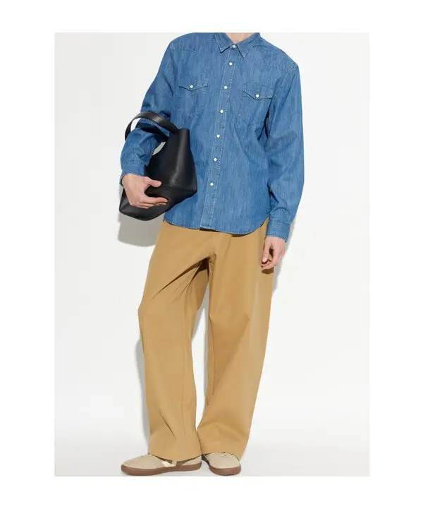 Officine Générale Chambray Chest-pocket Buttoned Shirt