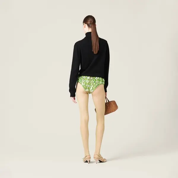 Miu Miu Embroidered Silk And Wool Panties