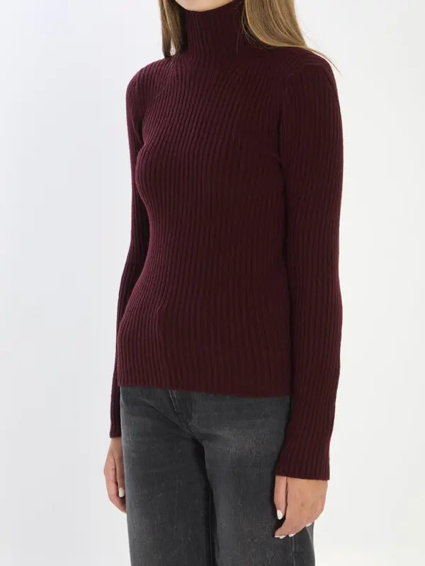 Max Mara Aral Ribbed High-neck Jumper - Black