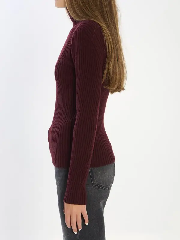 Max Mara Aral Ribbed High-neck Jumper - Black