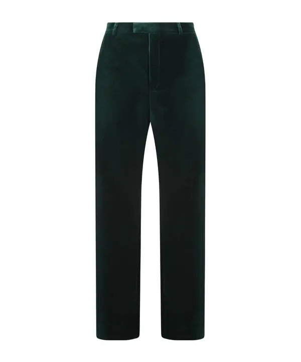 Gucci Stretch Velvet Wide-leg Trousers - Dark Green