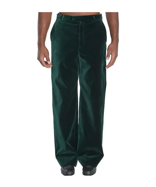 Gucci Stretch Velvet Wide-leg Trousers - Dark Green