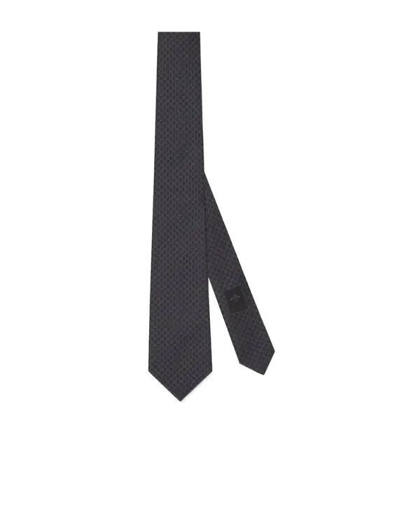 Gucci Gg Silk Jacquard Neck Tie - Black