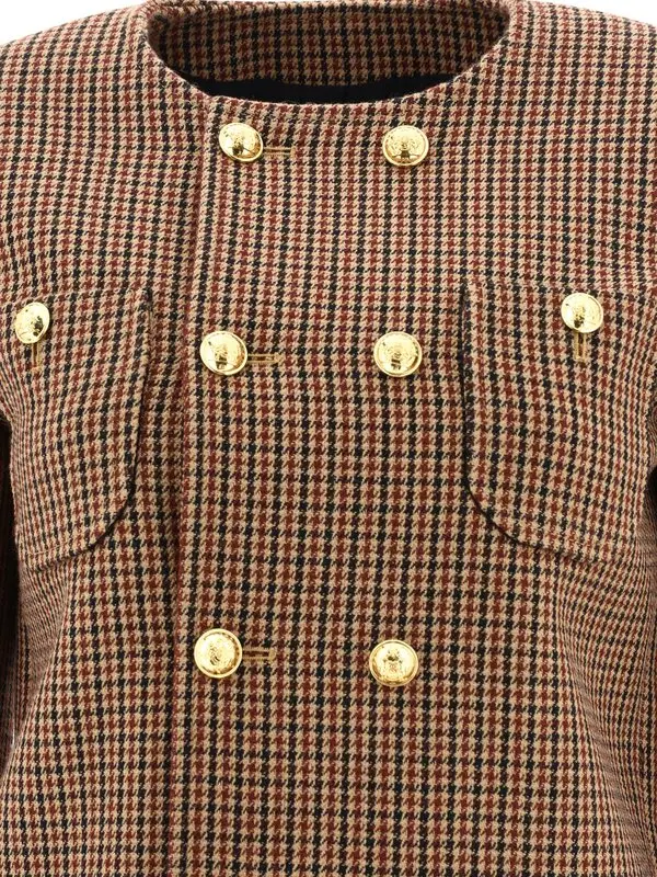Celine Chelsea Jacket In Double Houndstooth Wool