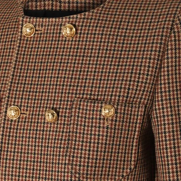 Celine Chelsea Jacket In Double Houndstooth Wool