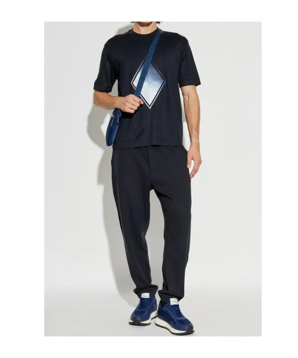 Emporio Armani Diamond-print T-shirt - Black