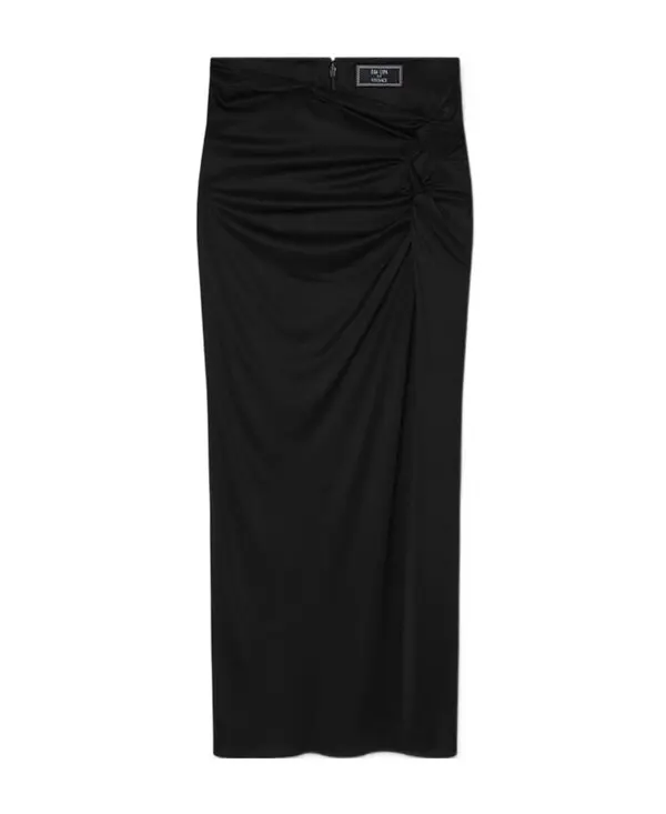Versace X Dua Lipa Knotted Midi Skirt - Black