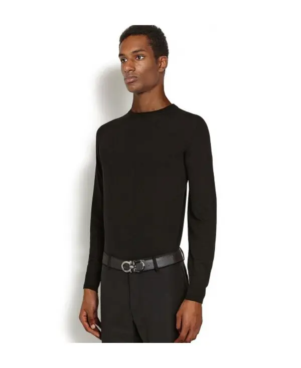 FERRAGAMO Reversible Gancini Belt - Black