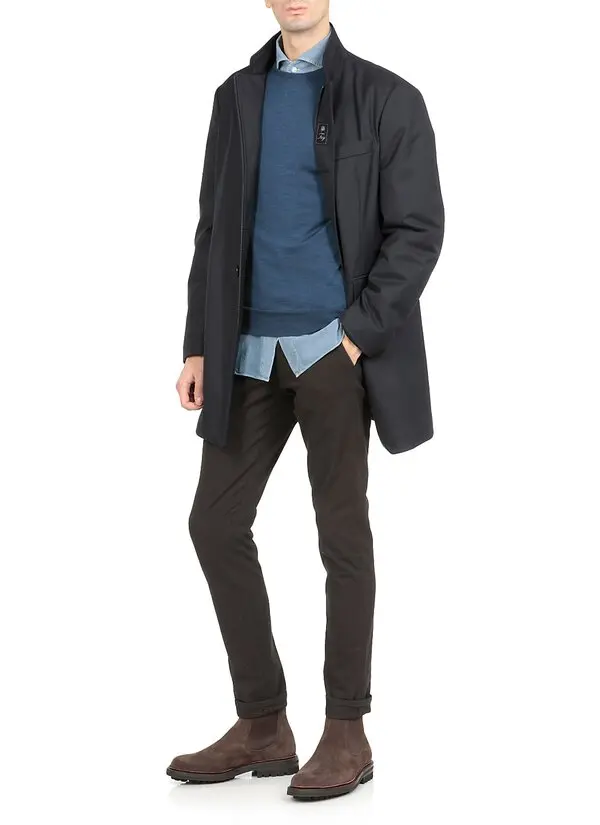John Smedley Lundy Crewneck Long-sleeved Woolen Pullover - Blue