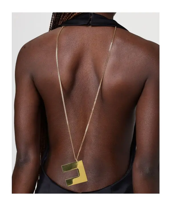 Elisabetta Franchi Halterneck Mini Dress With Necklace Detail - Black