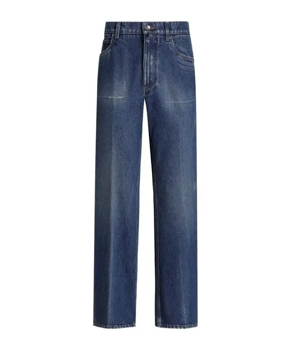 Dolce & Gabbana Distressed Logo Plaque Jeans