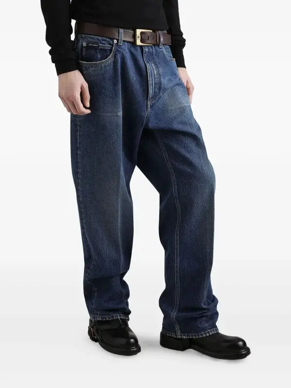 Dolce & Gabbana Distressed Logo Plaque Jeans