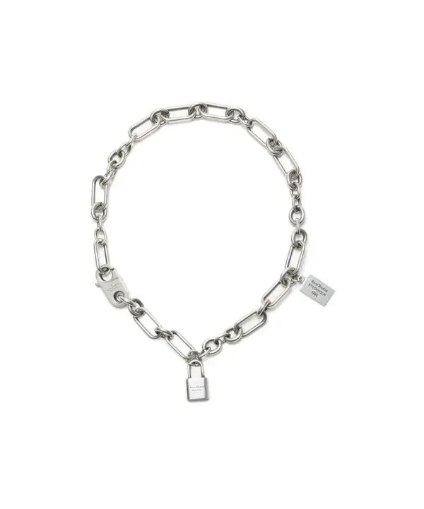 Acne Studios Padlock Chain Necklace - Gray