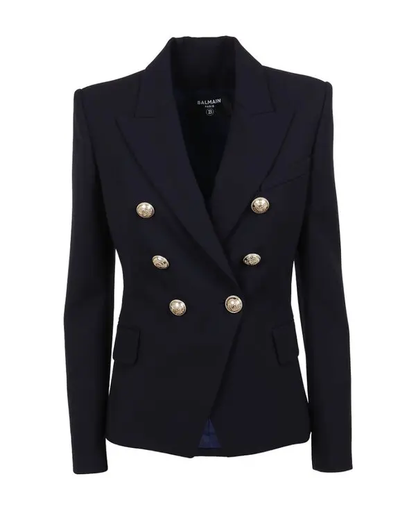 Balmain Notched Lapel Six-button Double-breasted Blazer - No