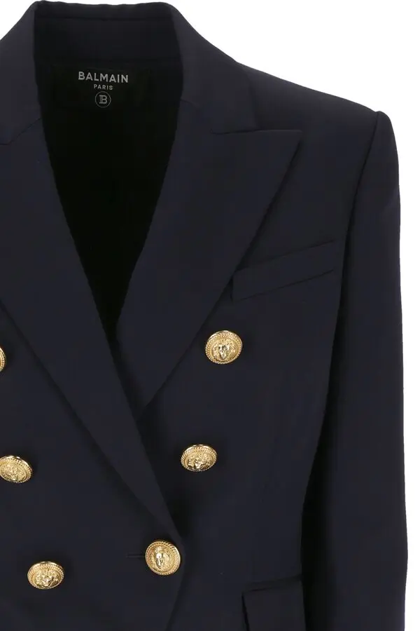 Balmain Notched Lapel Six-button Double-breasted Blazer