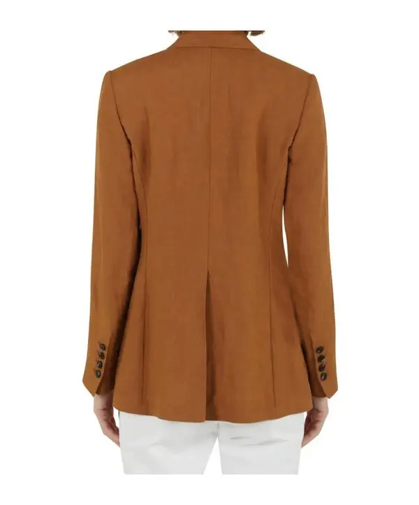 Eleventy Double-breasted Blazer With Striped Detailing - Brown