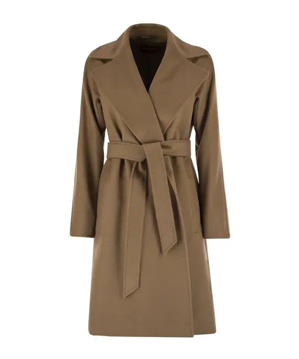 Max Mara Dravenna Pure Wool Belted Coat - Brown