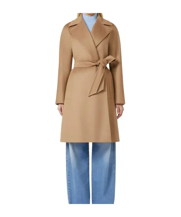 Max Mara Dravenna Pure Wool Belted Coat - Brown