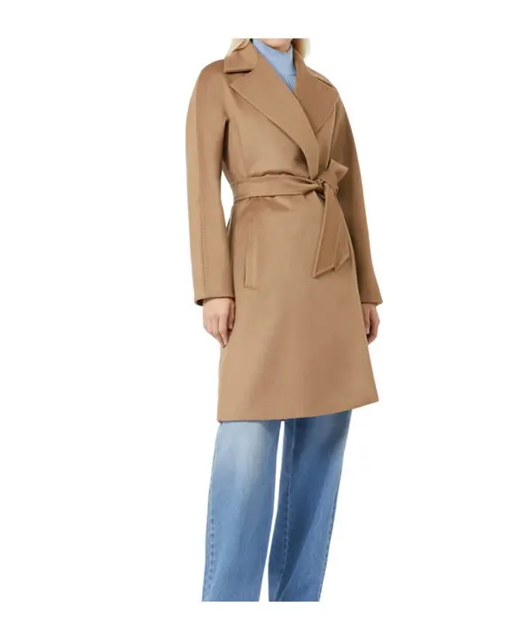 Max Mara Dravenna Pure Wool Belted Coat - Brown