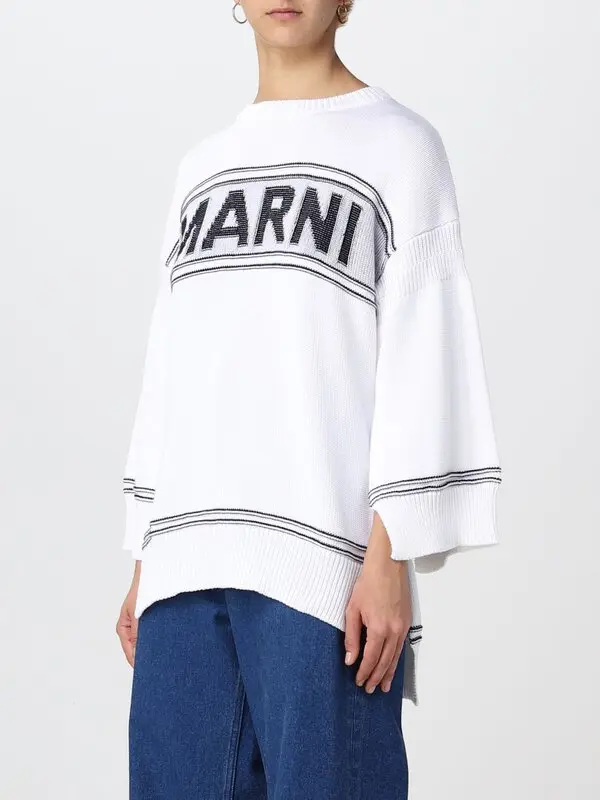 Marni Logo Intarsia Knitted Crewneck Jumper