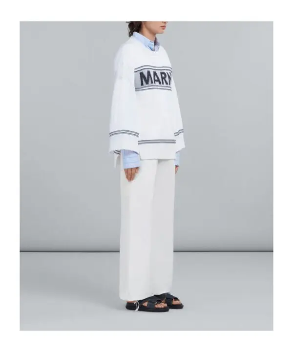 Marni Logo Intarsia Knitted Crewneck Jumper