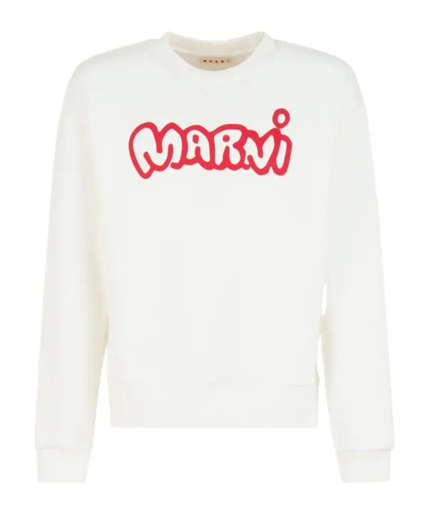 Marni Logo Printed Sweatshirt - White