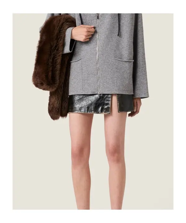 Miu Miu Leather Slit Mini Skirt