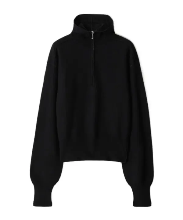 Burberry Half-zip High-neck Knitted Jumper - Black