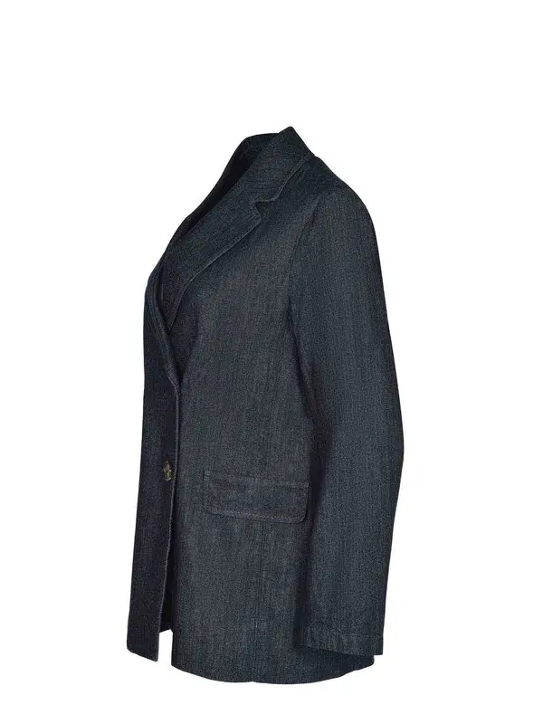 Max Mara Double Breasted Denim Blazer