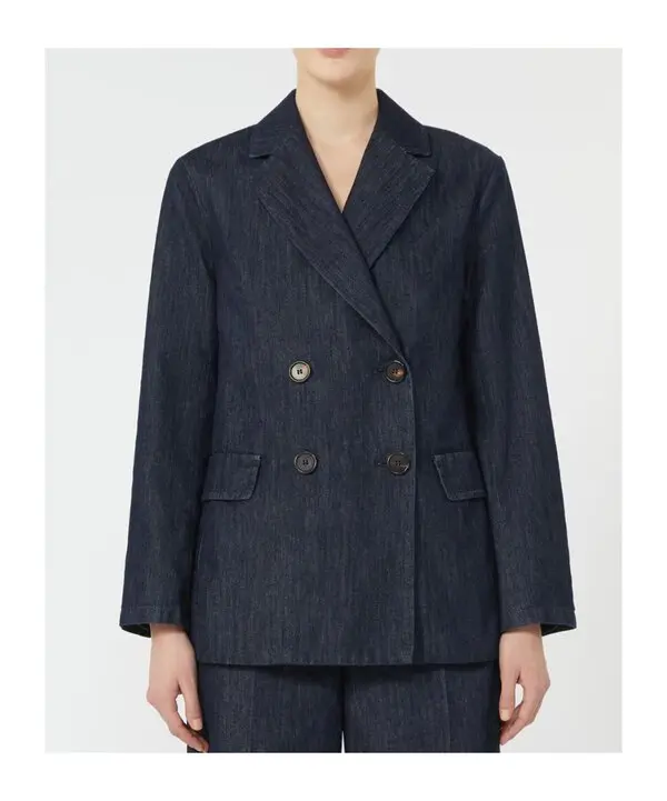 Max Mara Double Breasted Denim Blazer