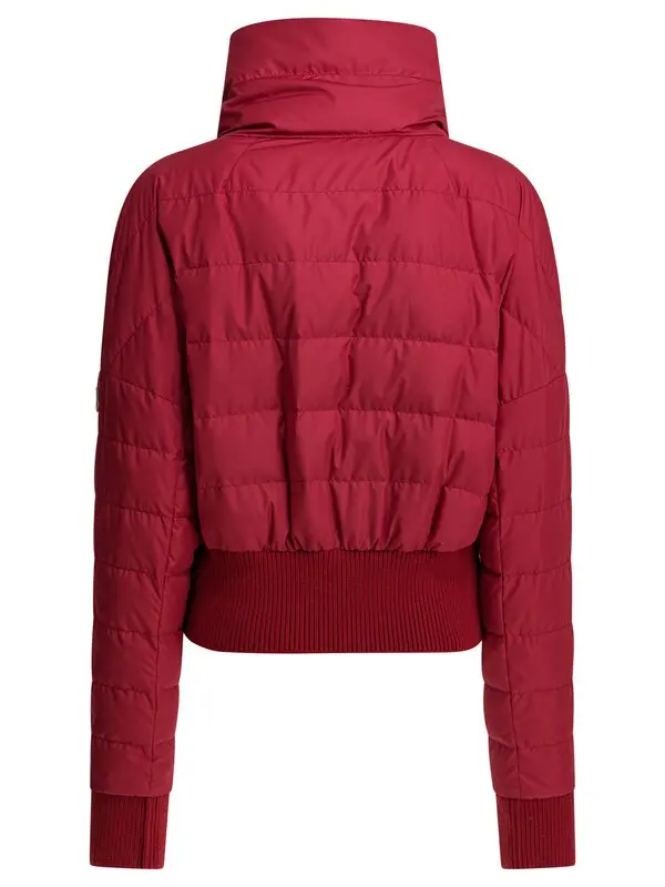 Moncler Cropped Quilted Down Jacket - Red