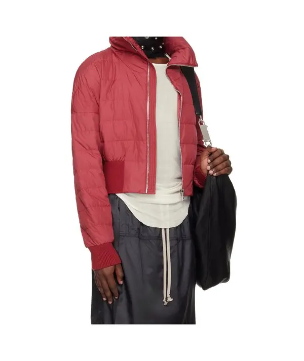 Moncler Cropped Quilted Down Jacket - Red
