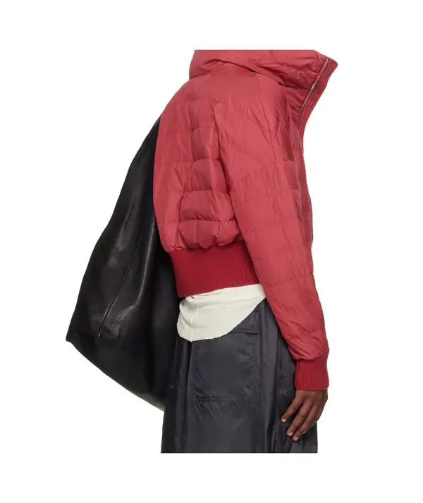 Moncler Cropped Quilted Down Jacket - Red