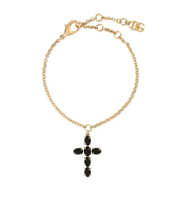 Dolce & Gabbana Gold-tone Cross Pendant Bracelet - Golden