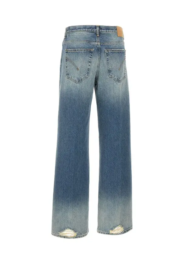 DONDUP Jacklyn Distressed High-waisted Jeans - Gray