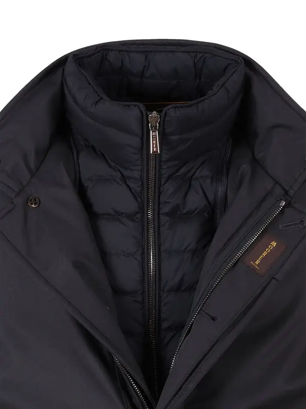 MOORER Quilted Padded Jacket With Stand-up Collar - Black