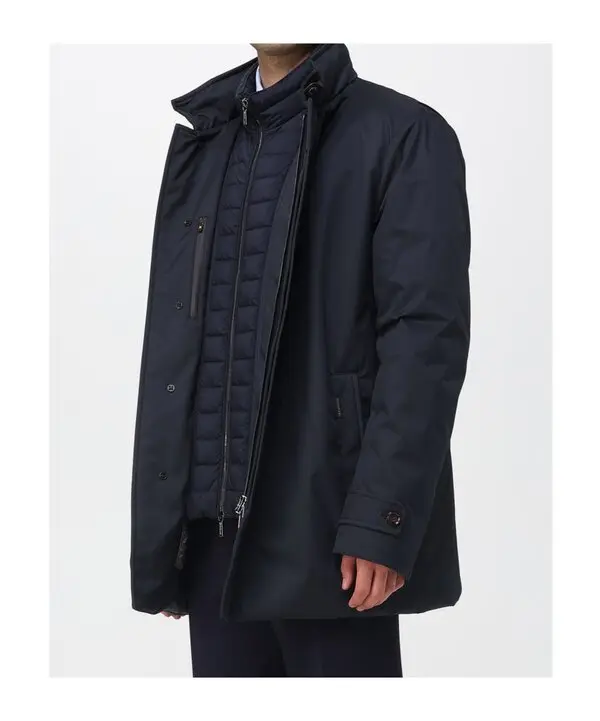 MOORER Reis Padded Coat - Navy Blue