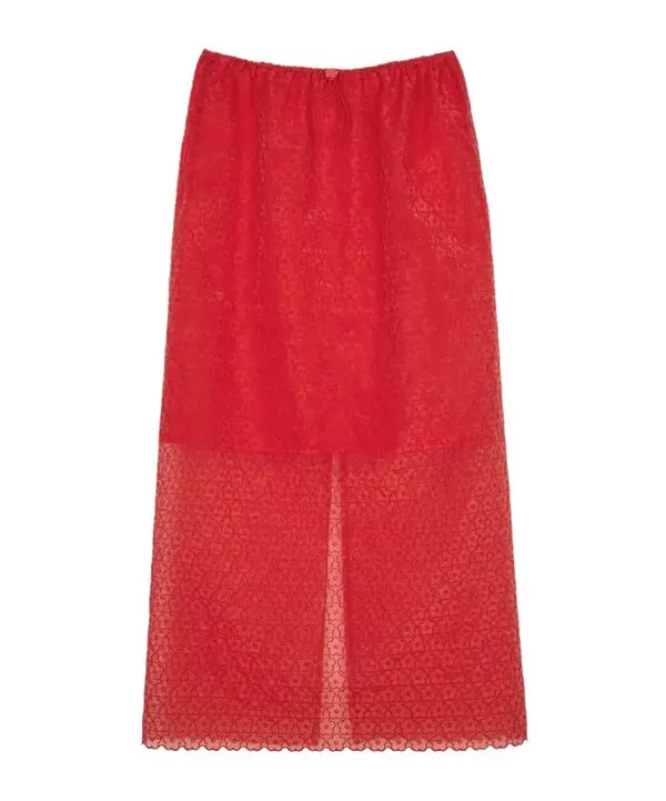 Cecilie Bahnsen Floral Lace Midi Skirt