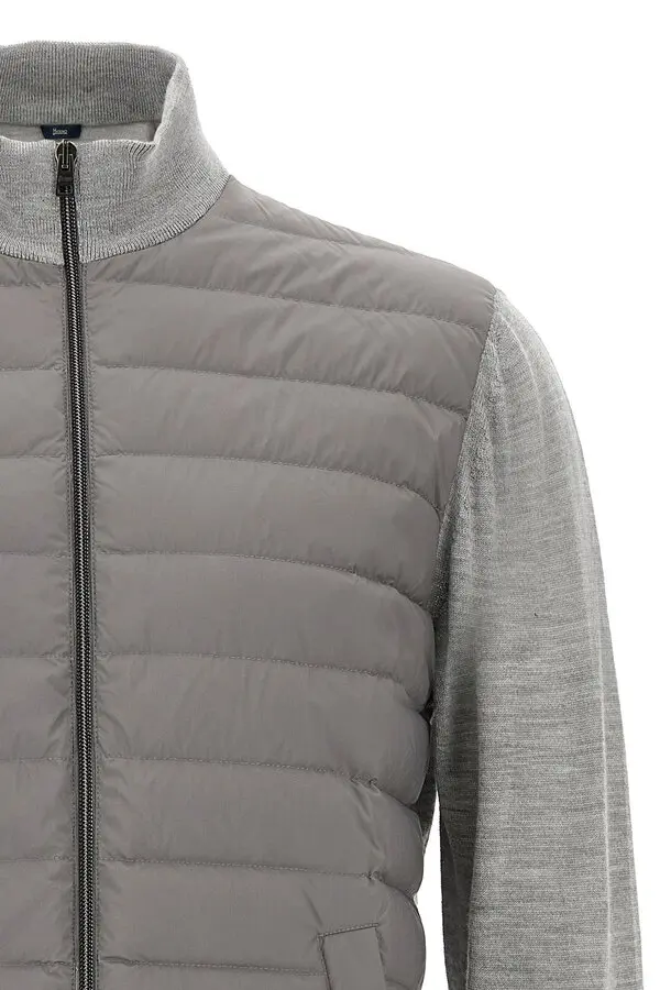 Herno Quilted Zip-up Down Jacket - Gray
