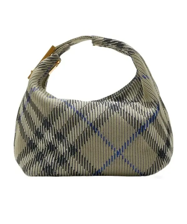 Burberry Checked Zipped Medium Tote Bag - Moss