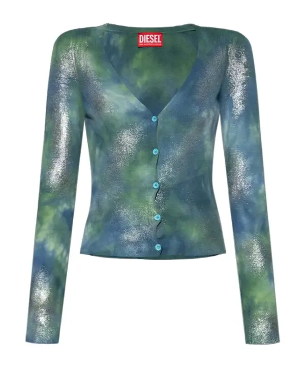 DIESEL® Tie-dye V-neck Cardigan