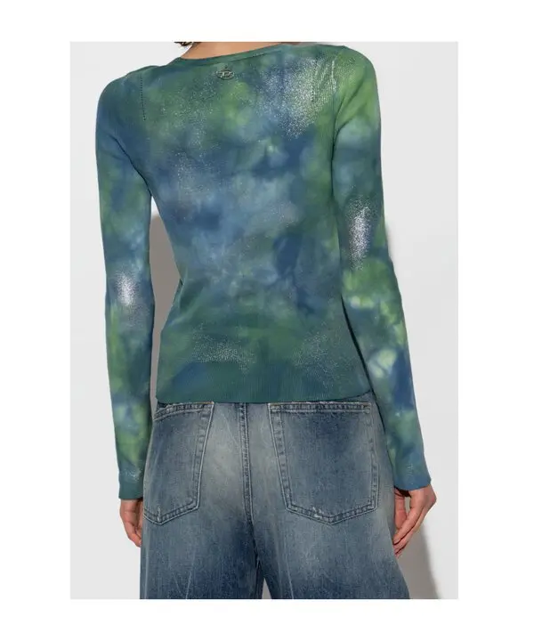 DIESEL® Tie-dye V-neck Cardigan
