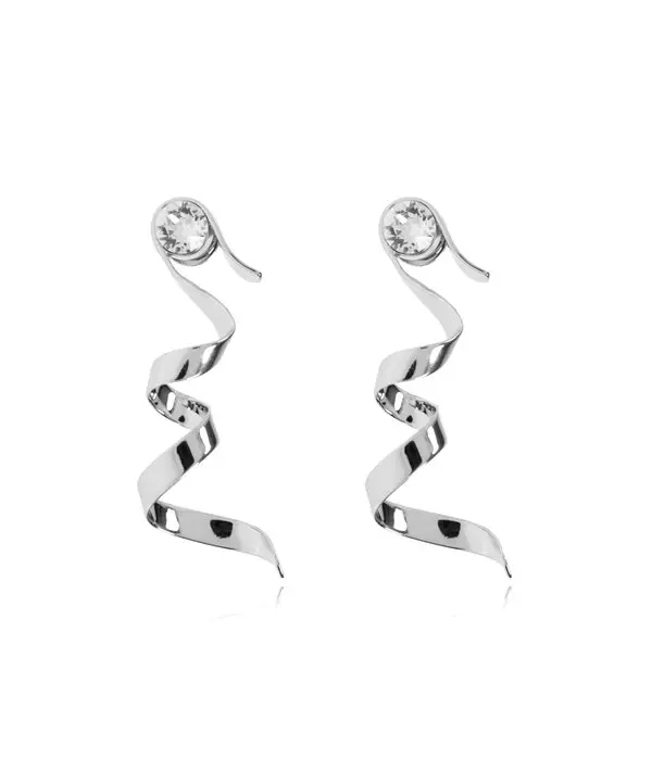 Dries Van Noten Embellished Swirl Earrings - Silver