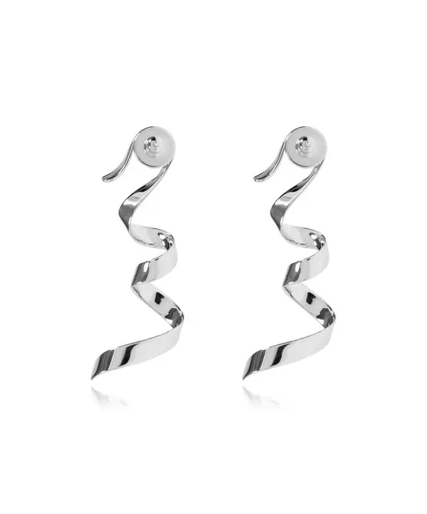 Dries Van Noten Embellished Swirl Earrings - Silver