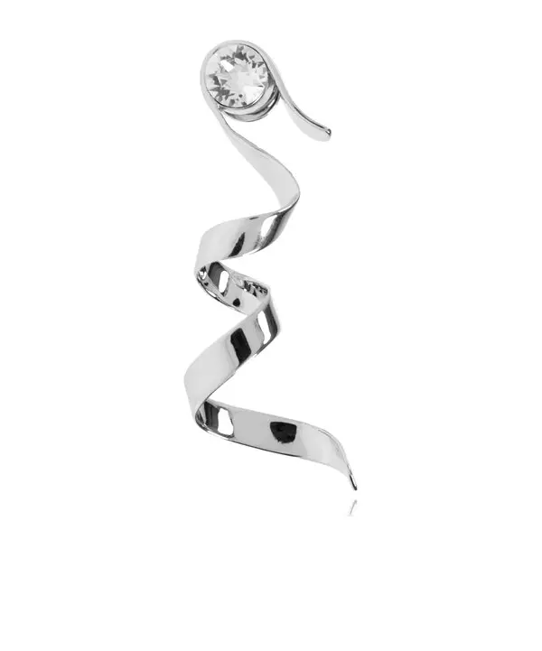Dries Van Noten Embellished Swirl Earrings - Silver