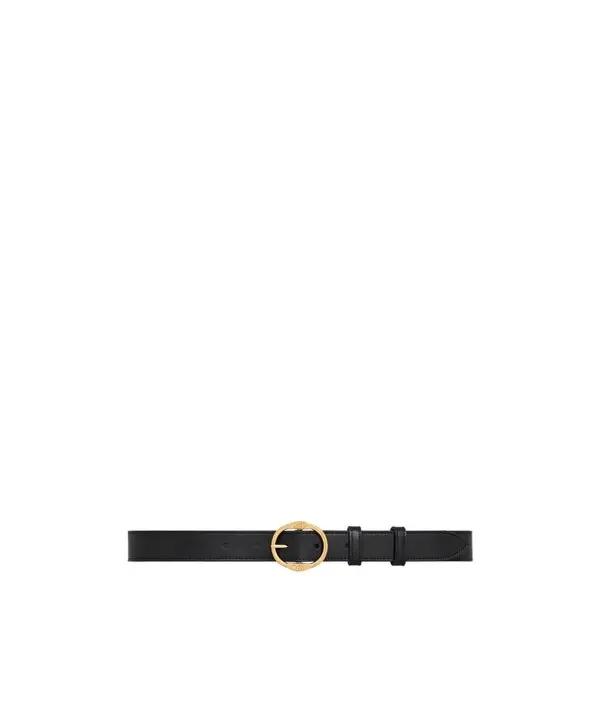 Celine Medium Twin Triomphe Belt In Vintage Calfskin - Black