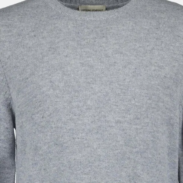 Officine Générale Crew Neck Long Sleeve Sweater - Gray