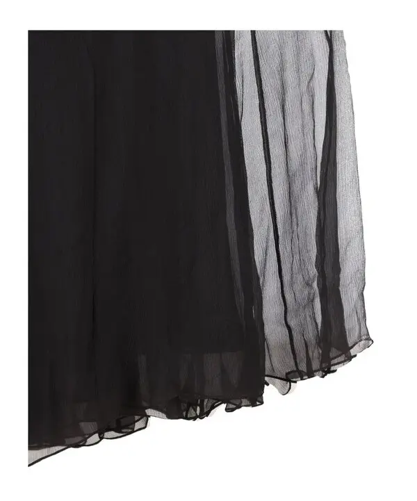 Chloé Pleated Chiffon Midi Skirt