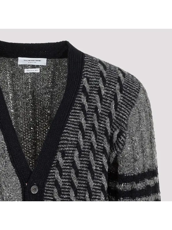 Thom Browne 4-bar Stripe Detailed Cardigan